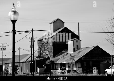 An old feed mill depot store in a small town in rural America Stock ...