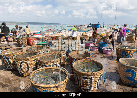 Bali, Indonesia. Jimbaran Fish Market Vendors Stock Photo - Alamy