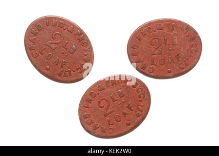 Co-op and Chard Bread Tokens Stock Photo - Alamy