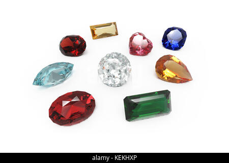 Diamonds, Nine Jewels, Gemstones Stock Photo - Alamy