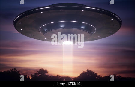 Spacecraft Alien Tractor Beam Stock Photo - Alamy