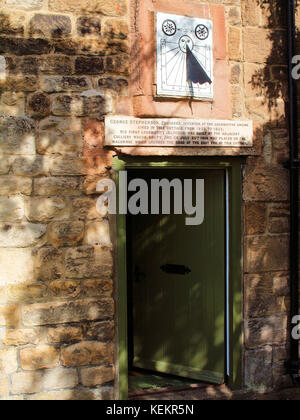 This cottage now a relic was the home of George Stephenson who invented ...