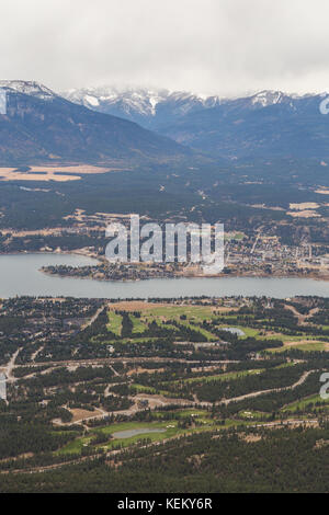 Aerial View of the Town of Invermere BC Stock Photo - Alamy