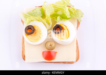 face shape open sandwiches Stock Photo - Alamy
