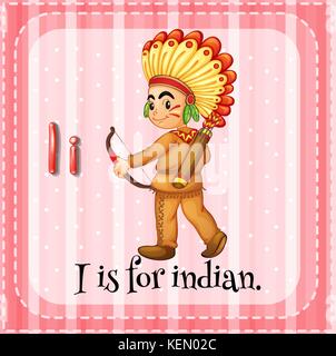 Flashcard letter I is for Indian Stock Vector Image & Art - Alamy