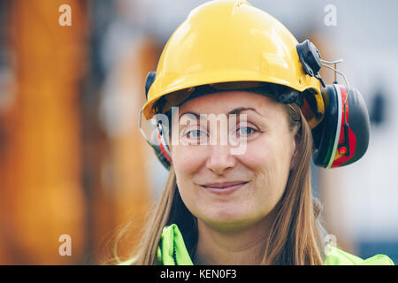 Woman operating heavy equipment Stock Photo - Alamy