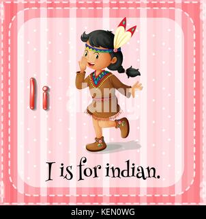 Flashcard letter I is for Indian Stock Vector Image & Art - Alamy