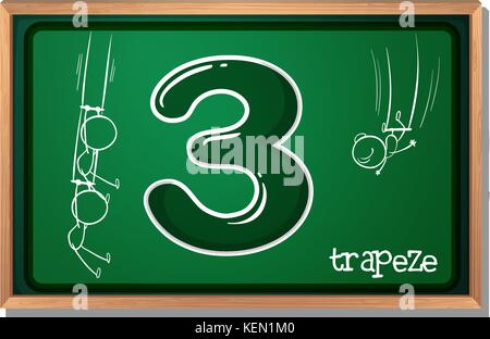 Illustration of a flashcard number three Stock Vector Image & Art - Alamy