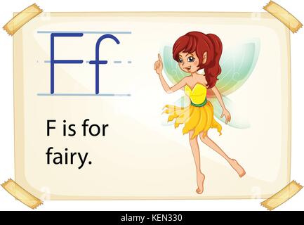 Flashcard letter F is for fairy illustration Stock Vector Image & Art ...