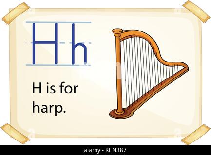 Flashcard letter H is for harp Stock Vector Image & Art - Alamy