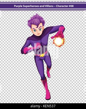 Illustration of a male superhero with fireball Stock Vector Image & Art ...
