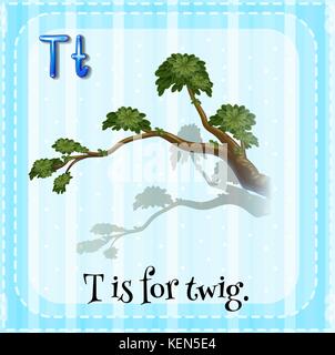 Flashcard letter T is for twig illustration Stock Vector Image & Art ...