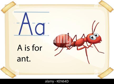 Illustration A of letter for Ant Stock Vector Art & Illustration ...