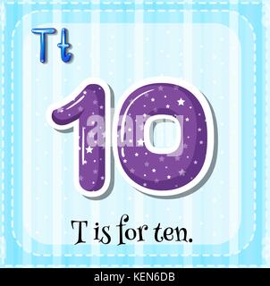 Flashcard letter T is for ten Stock Vector Image & Art - Alamy