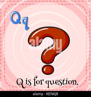 Flashcard letter Q is for question mark illustration Stock Vector Image ...