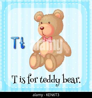 Flashcard letter T is for teddy bear illustration Stock Vector Image ...
