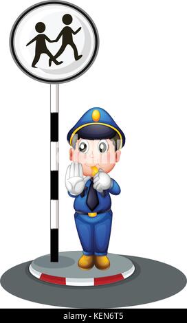 Illustration of a traffic enforcer on a white background Stock Vector ...