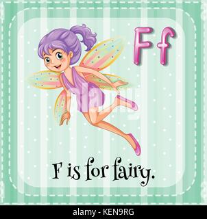 Flashcard letter F is for fairy illustration Stock Vector Image & Art ...