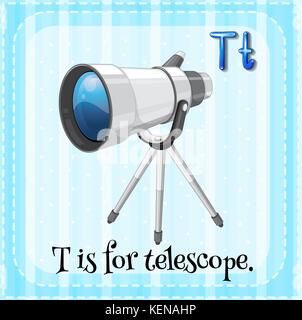 Flashcard letter T is for telescope illustration Stock Vector Image ...