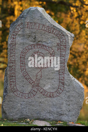Runestone, Rune carvings Sweden Stock Photo - Alamy