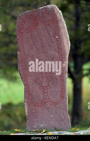 Runestone, Rune carvings Sweden Stock Photo - Alamy