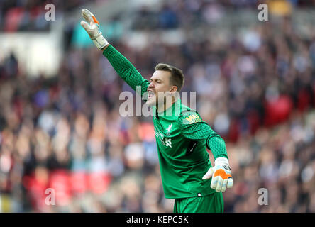 goalkeeper Simon Mignolet (22) of Club Brugge pictured during a soccer game between Belgian Club ...