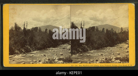 Mts. Madison and Adams, from Peabody Bridge, Glen Road, N.H. , Rivers ...
