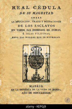 Cedula espanola indias 1789 Stock Photo - Alamy