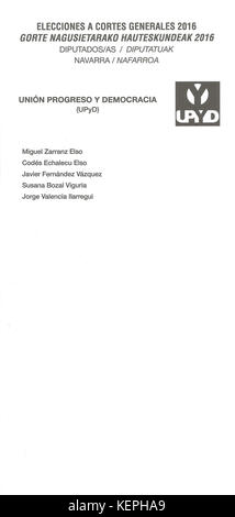 A ballot from the 2016 Spanish general elections, specifically from the ...