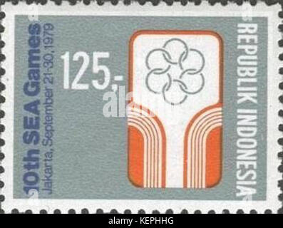 Southeast Asian Games 1979 stamp of Indonesia 3 Stock Photo - Alamy