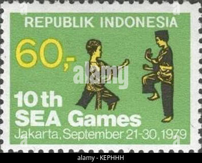 Southeast Asian Games 1979 stamp of Indonesia 3 Stock Photo - Alamy