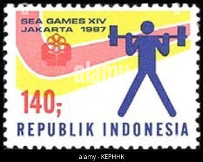Southeast Asian Games 1987 stamp of Indonesia 2 Stock Photo - Alamy