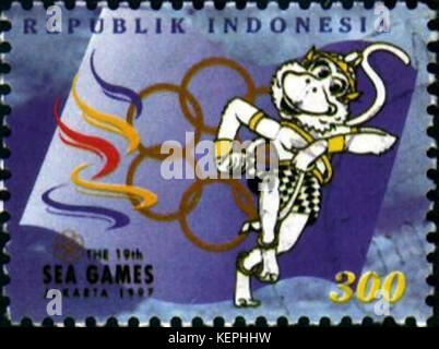 Southeast Asian Games 1997 stamp of Indonesia 4 Stock Photo - Alamy