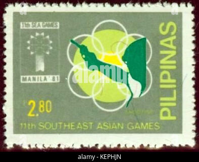 Southeast Asian Games 1981 stamp of the Philippines 3 Stock Photo - Alamy