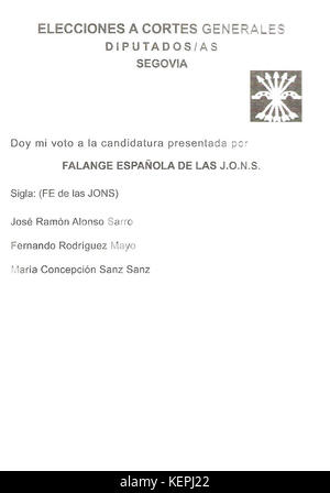 The Spanish General Elections Ballot from Granada showcases the ...