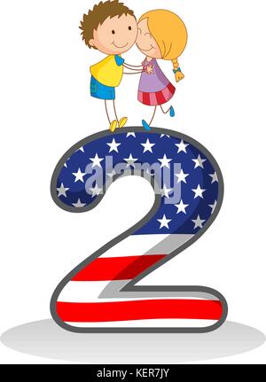 illustration of a flashcard number two Stock Vector Image & Art - Alamy