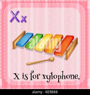 Flashcard letter X is for xylophone illustration Stock Vector Image ...