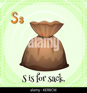 Flashcard letter S is for sack illustration Stock Photo - Alamy