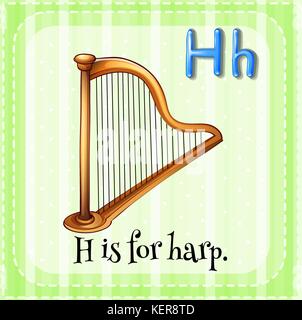 Flashcard letter H is for harp Stock Vector Image & Art - Alamy