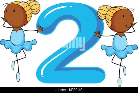 illustration of a flashcard number two Stock Vector Image & Art - Alamy