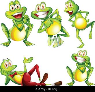 Collection of different frogs cartoon characters illustration Stock ...