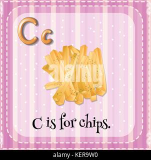 Flashcard of alphabet C is for chips Stock Vector Image & Art - Alamy