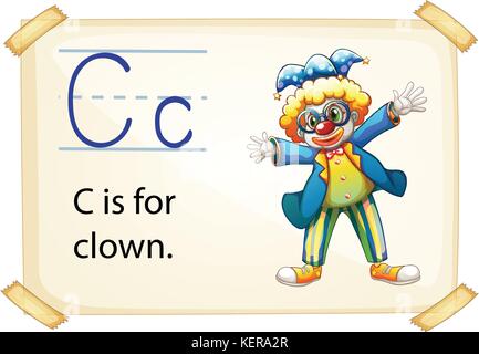 Flashcard letter C is for clown Stock Vector Image & Art - Alamy