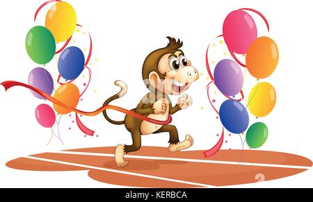Animal Running Race at Finish Line illustration Stock Vector Image ...