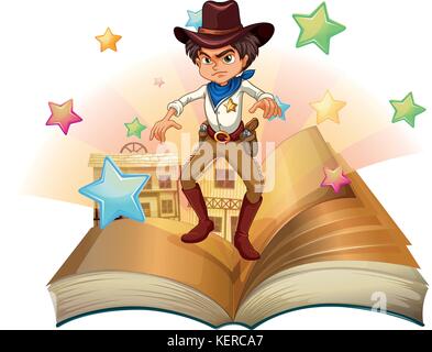 Boy as a cowboy reading book Stock Photo: 78031525 - Alamy