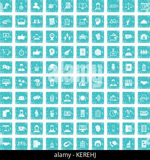 100 coherence icons set grunge green Stock Vector Image & Art - Alamy