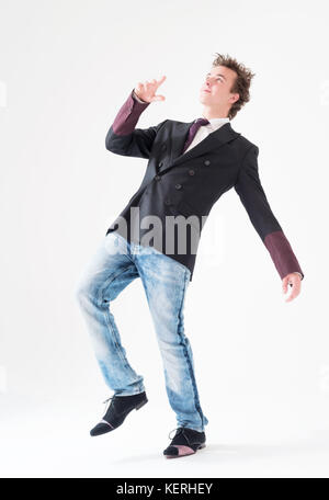 Crazy model have fun in studio Stock Photo - Alamy