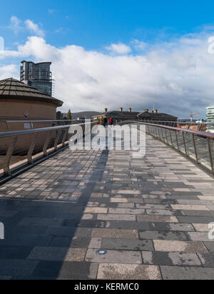 The Lagan footbridge over the River Lagan, Belfast, Northern Ireland ...