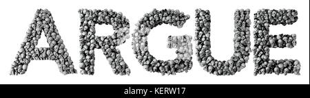 Argue word made from a skull font. 3D Rendering Stock Photo - Alamy