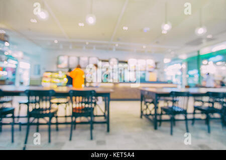 Coffee shop blur background with bokeh light with vintage filter Stock ...